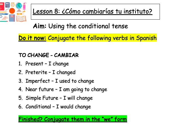 Module 5 - A clase - Unit 3 - Qué cambiarías de tu insti - Spanish GCSE ...