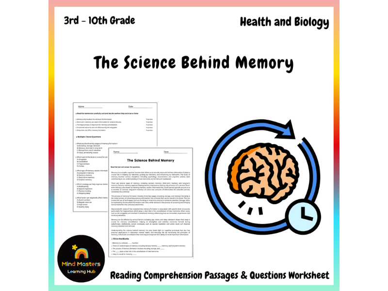 The Science Behind Memory Reading Comprehension Passages & Questions ...