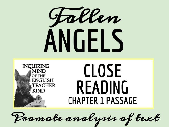 Fallen Angels Close Reading Worksheets Bundle | Teaching Resources