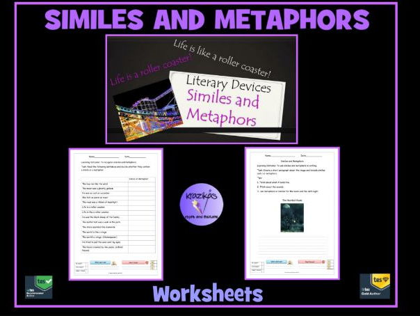 Similes and Metaphors Worksheets by Krazikas | Teaching Resources