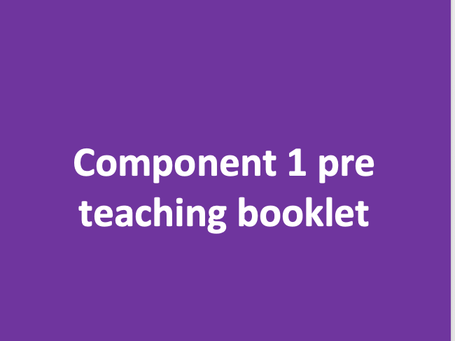 Component 1 BTEC Tech Award Performing Arts - Pre teaching student ...