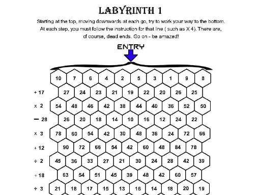 Labyrinth math | Teaching Resources