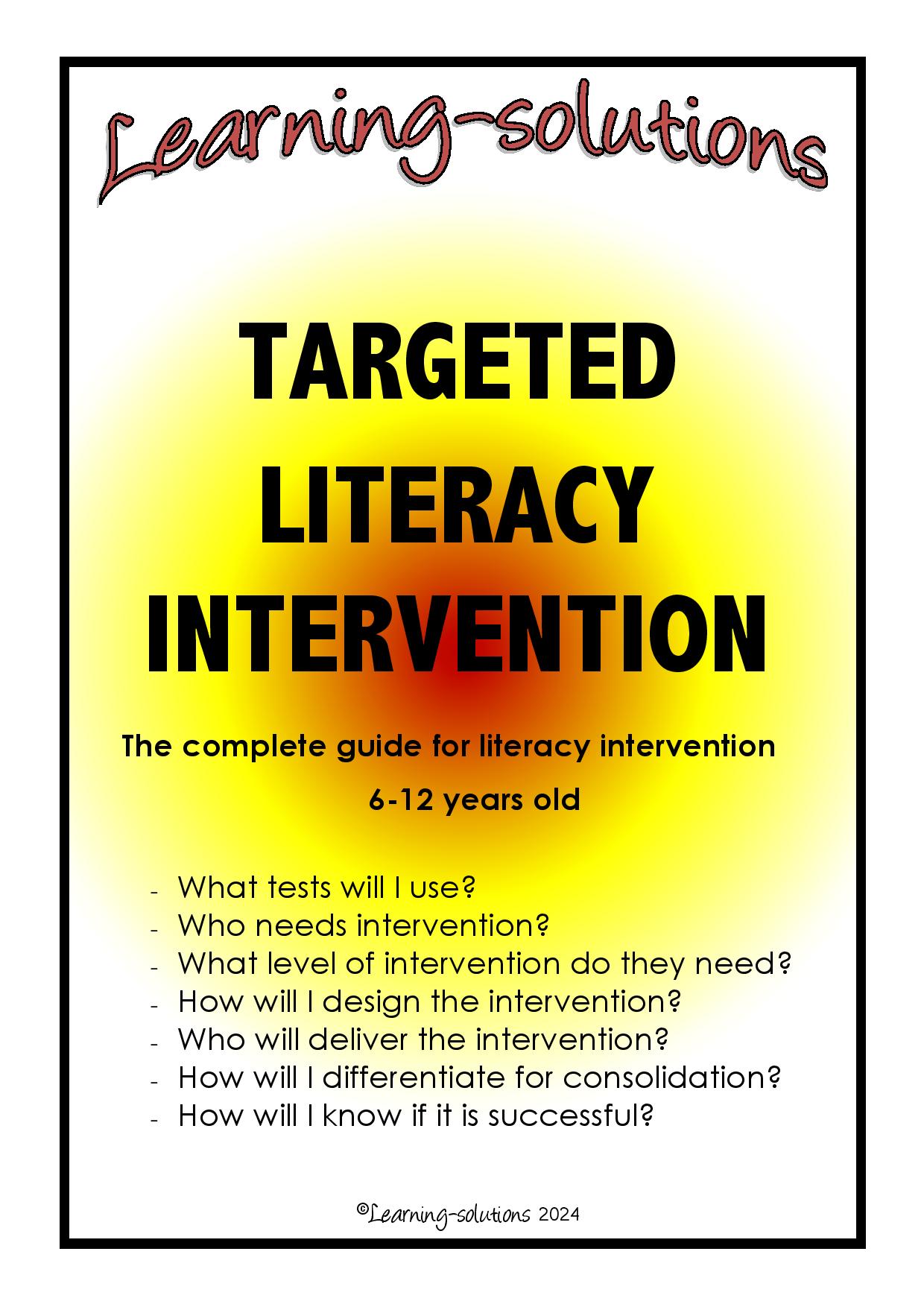 TARGETED LITERACY INTERVENTION HANDBOOK | Teaching Resources