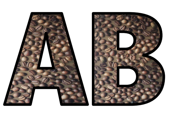 Coffee Beans Fair trade Hot Drink Lettering Set Display Title Letters ...