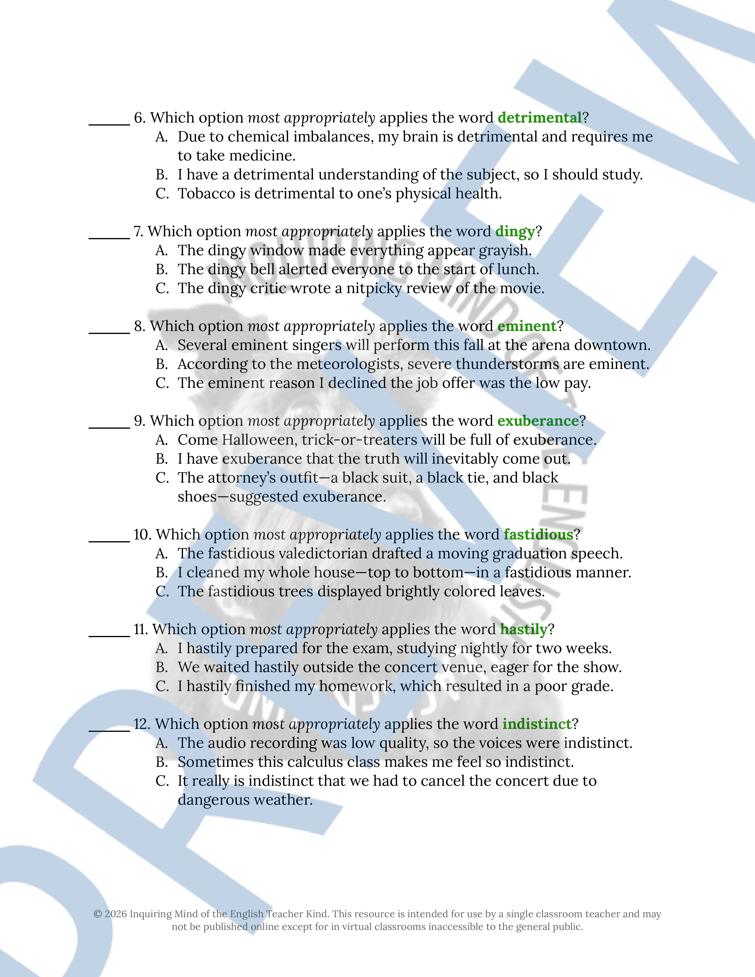 "The Birthmark" by Nathaniel Hawthorne Vocabulary Worksheet, Crossword ...