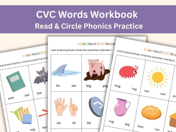 I Can Read CVC Words Workbook | Phonics Practice with CVC, CVCC & CCVC ...