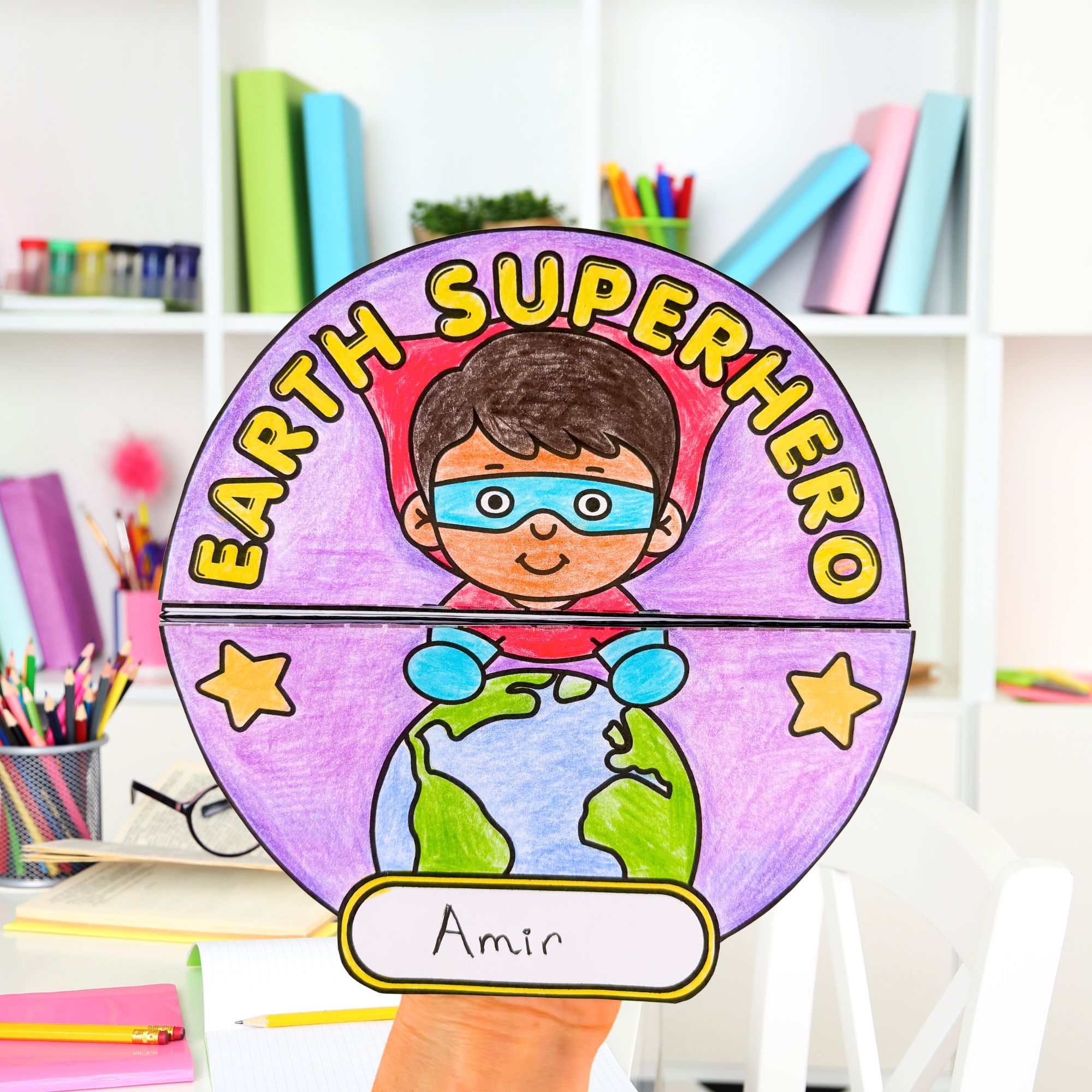 Earth Day superhero writing foldable craft activity KS1 KS2 | Teaching ...