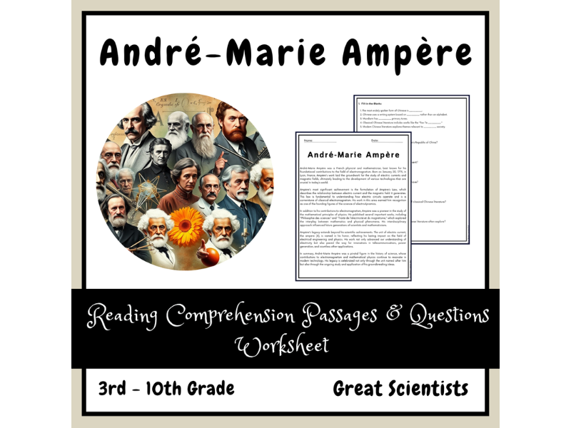 André-Marie Ampère Reading Comprehension Passages & Questions ...