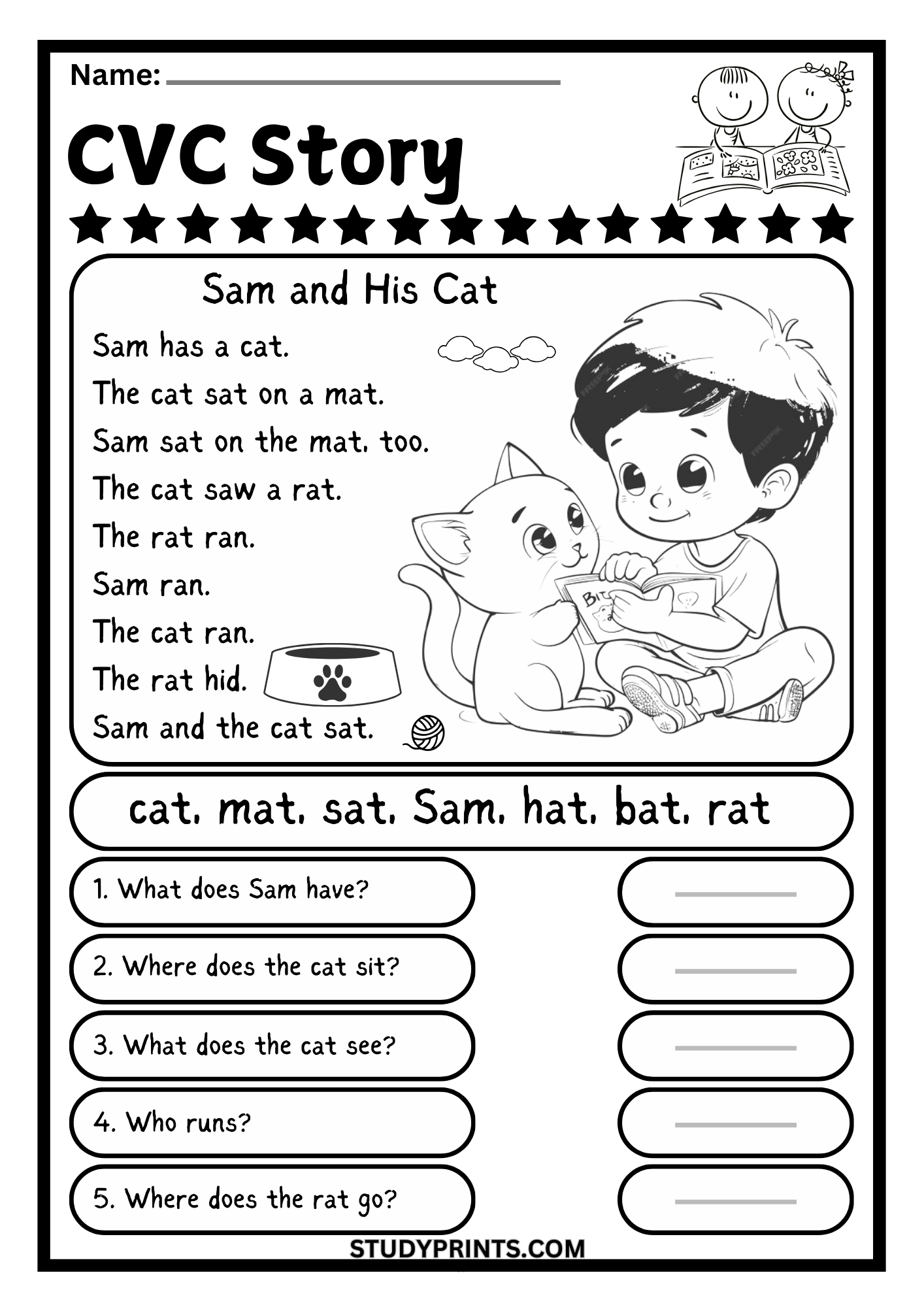 Cvc Worksheets For Kindergarten Pdf