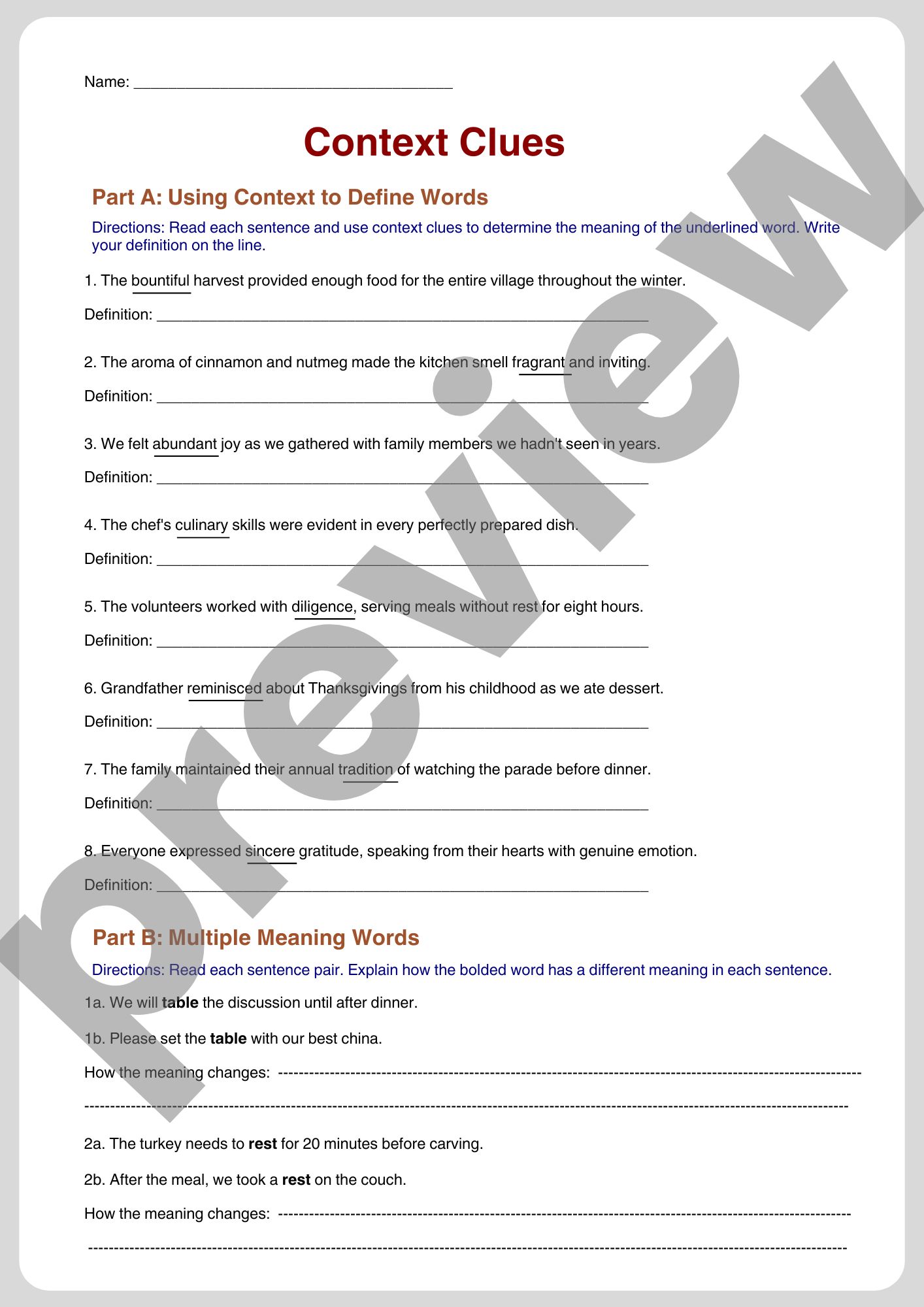 Thanksgiving Grammar Worksheets | Grammar Practice | Teaching Resources