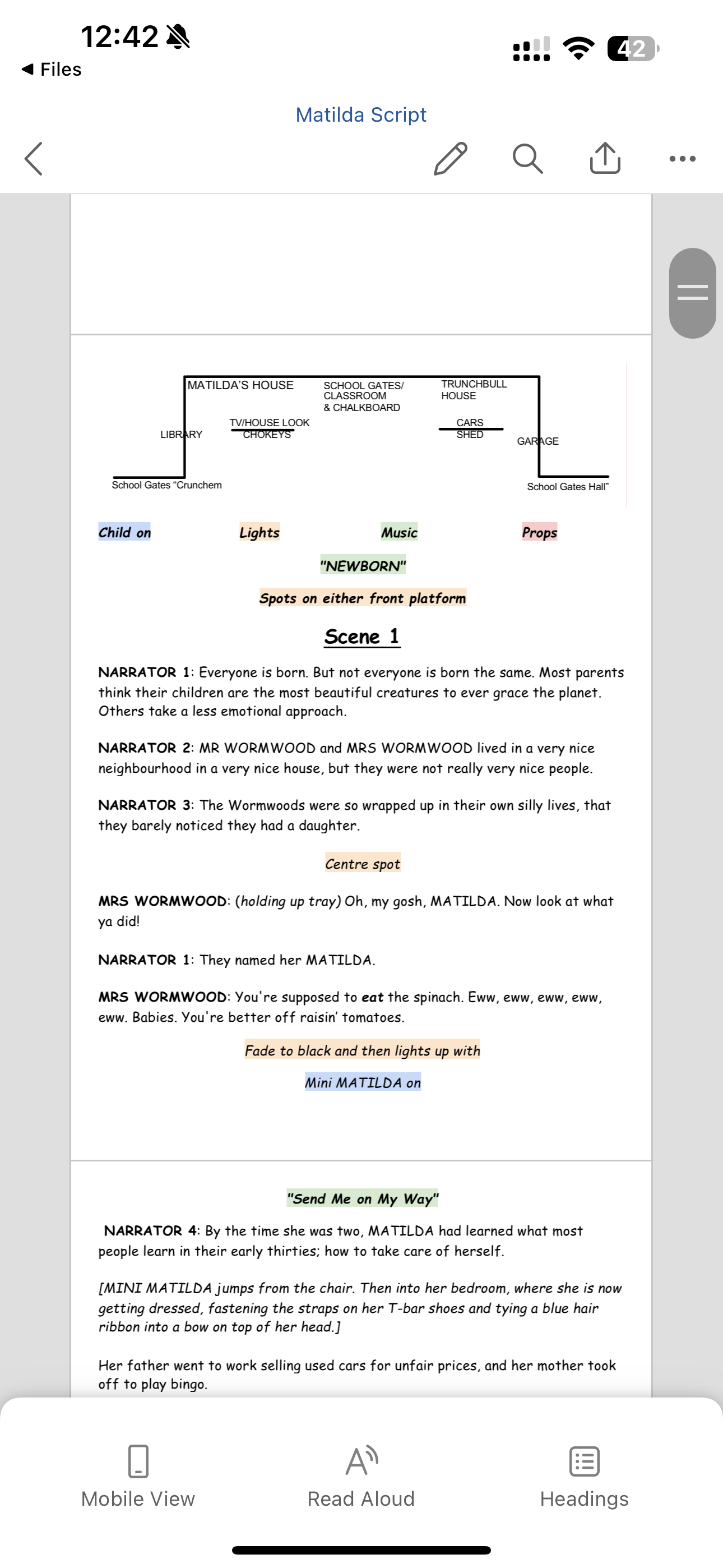 Matilda KS2 Production - JR/Musical/Film Combination Script | Teaching ...