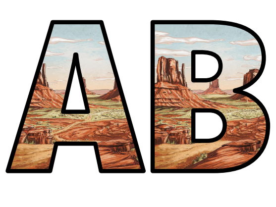 Monument Valley (USA) Lettering Set Display Title Letters Numbers Signs ...