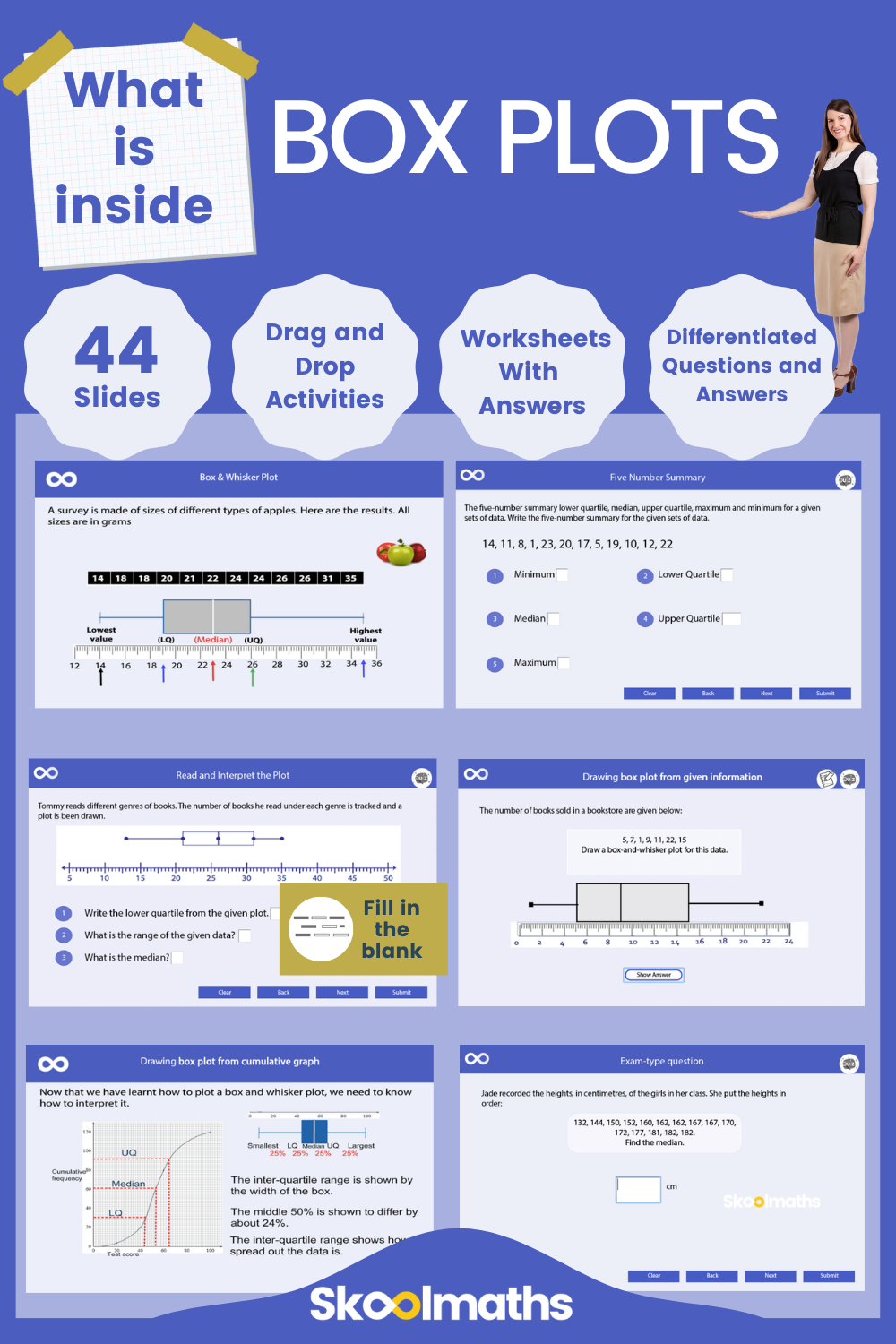 Box and Whisker Plots GCSE Digital Maths Lesson and Worksheets ...