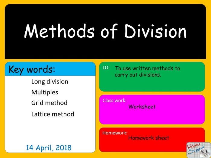 Methods Of Division KS3 Teaching Resources