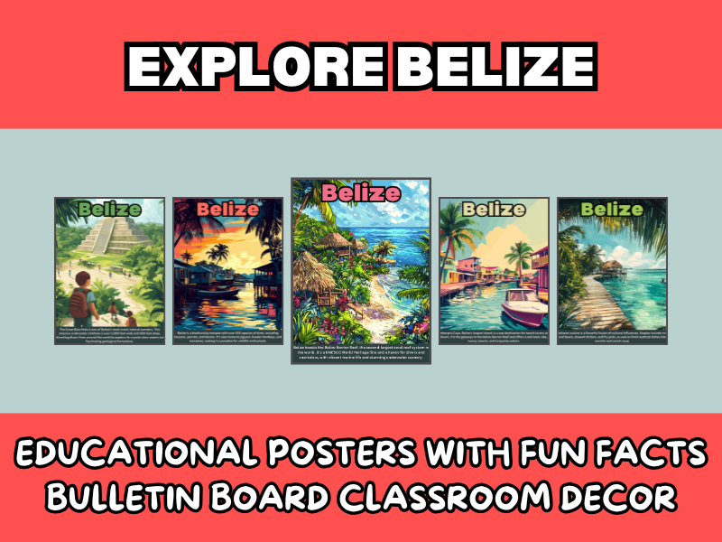Explore Belize – Educational Posters with Fun Facts | Bulletin Board ...