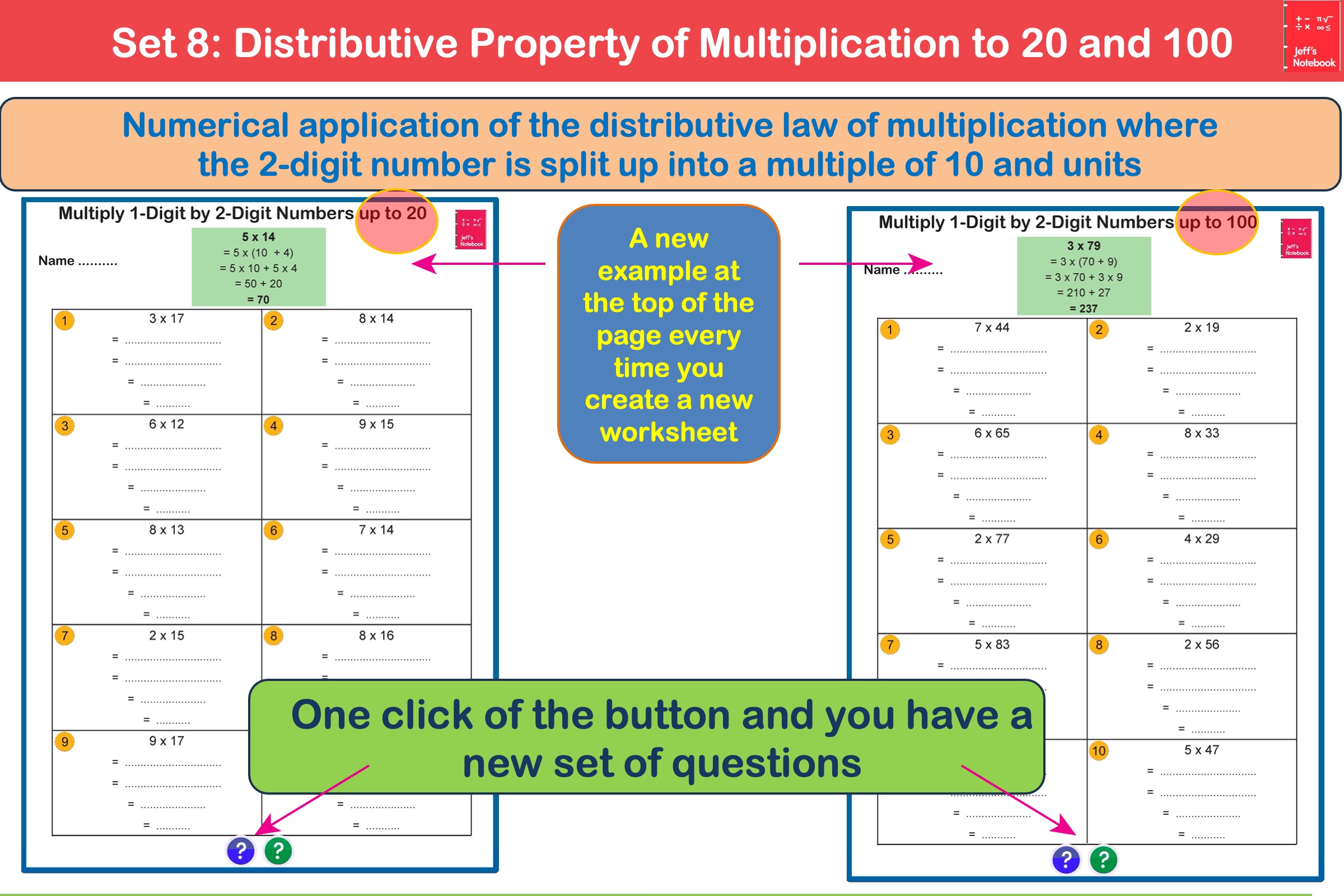 Distributive Law of Multiplication - Year 4 | Teaching Resources