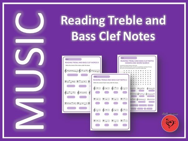 Reading Treble and Bass Clef Notes Bundle- Printable and Digital ...
