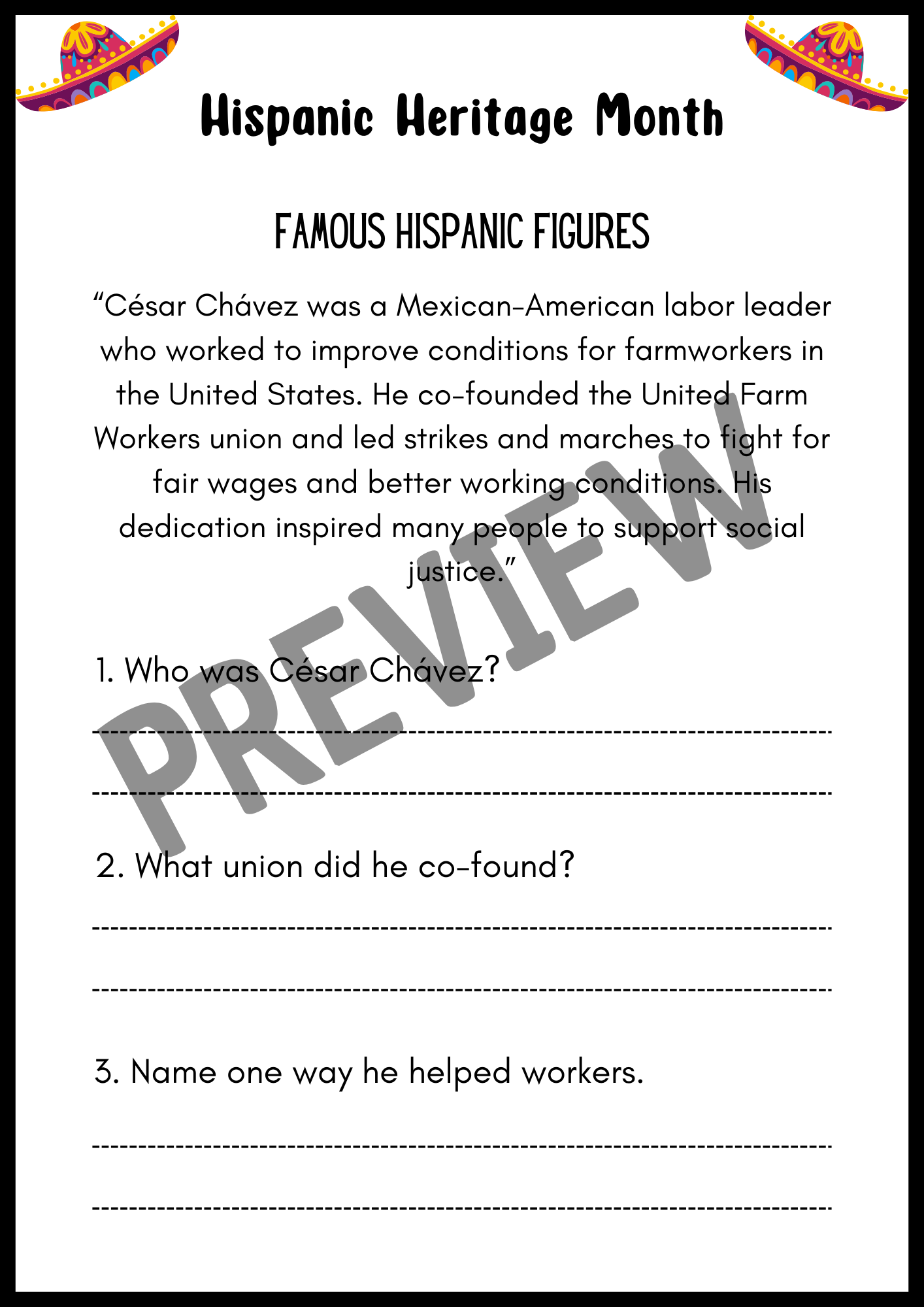 Hispanic Heritage Month Reading Comprehension | Bilingual Spanish ...