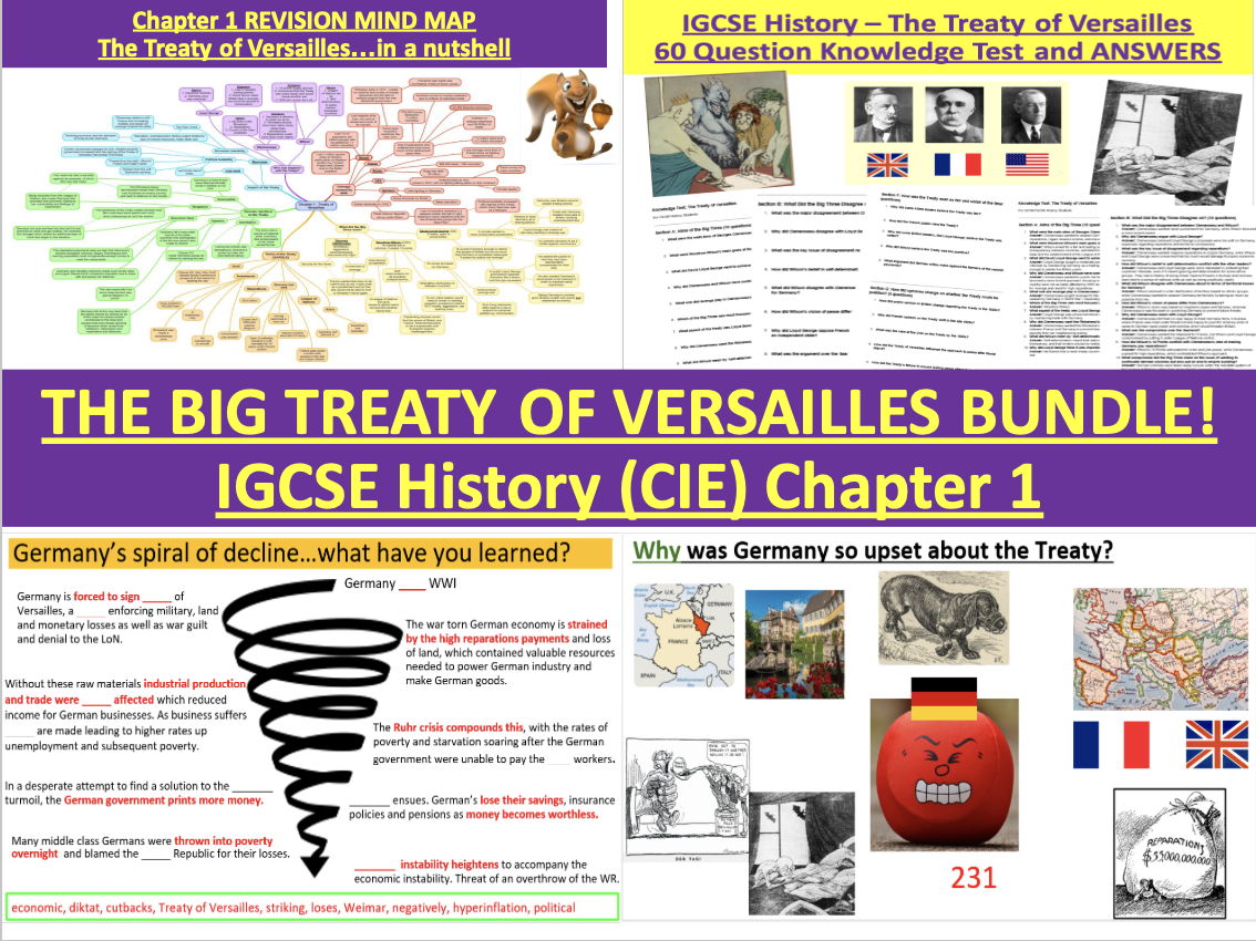 The BIG Treaty of Versailles REVISION BUNLDE - Full Course Content ...