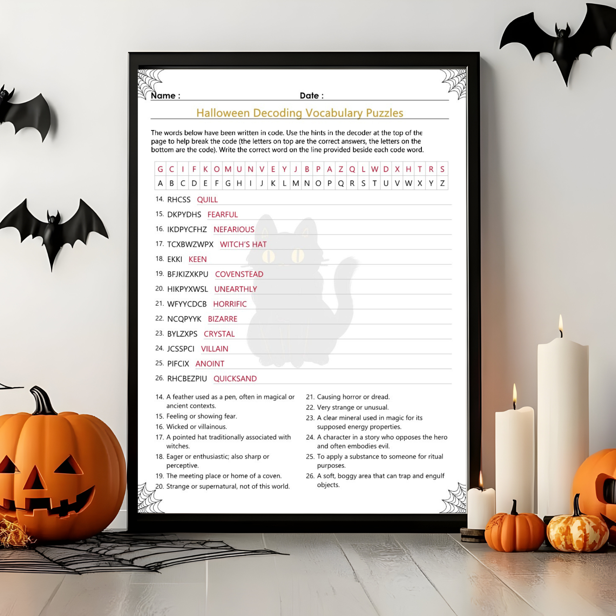 Fun Halloween Decoding Bundle of 10 Puzzles | Trivia Printable ...
