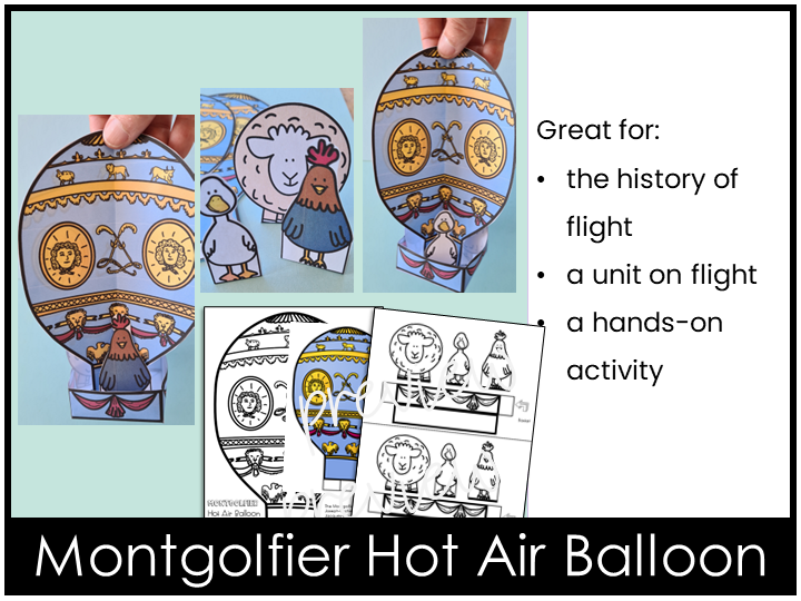 First Hot Air Balloon Flight Craft Montgolfier Brothers Balloon Model ...