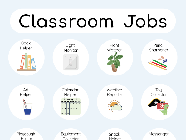 Classroom Jobs Poster – 20 Illustrated Roles | Teaching Resources