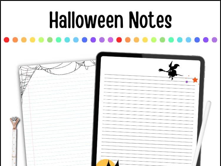 Halloween Notes, Lined Notes, Graph Notes, Grid Notes, Blank Notes Page ...