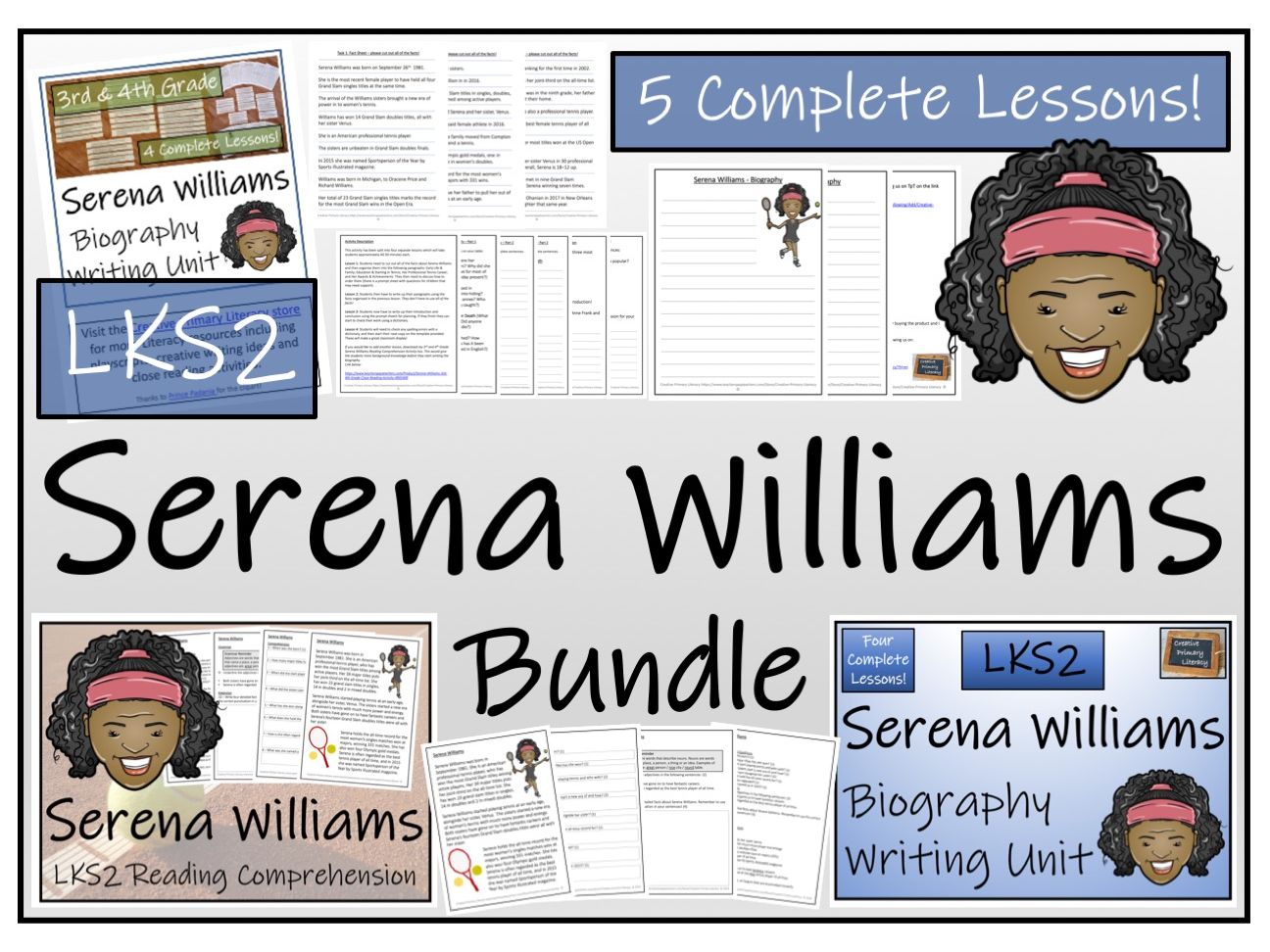 LKS2 Literacy - Serena Williams Reading Comprehension & Biography ...
