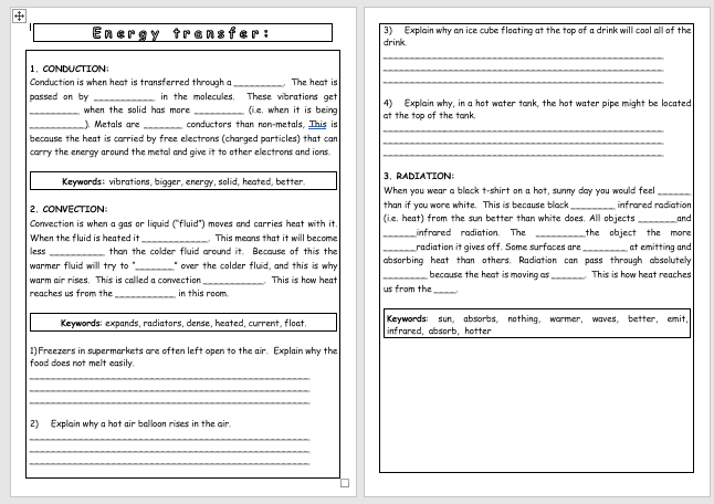 Year 7 Energy- L6 Conduction and convection (Lesson) | Teaching Resources