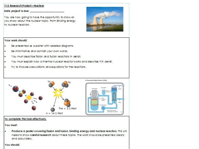 AQA A Level Flipped Learning Research Project - Nuclear Energy ...