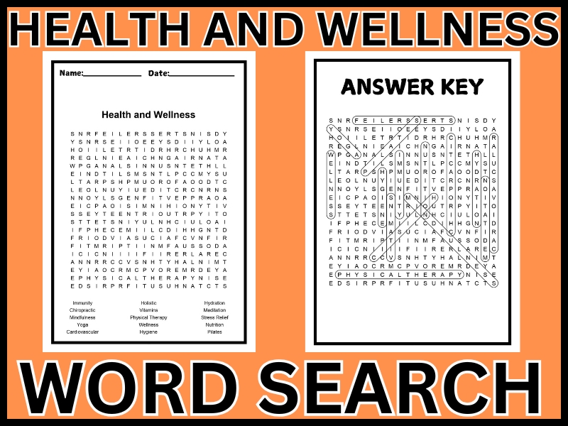 HEALTH AND WELLNESS WORD SEARCH ANSWERS | Teaching Resources