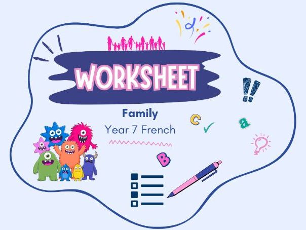 Ma famille - KS3 Worksheet - Family in French | Teaching Resources