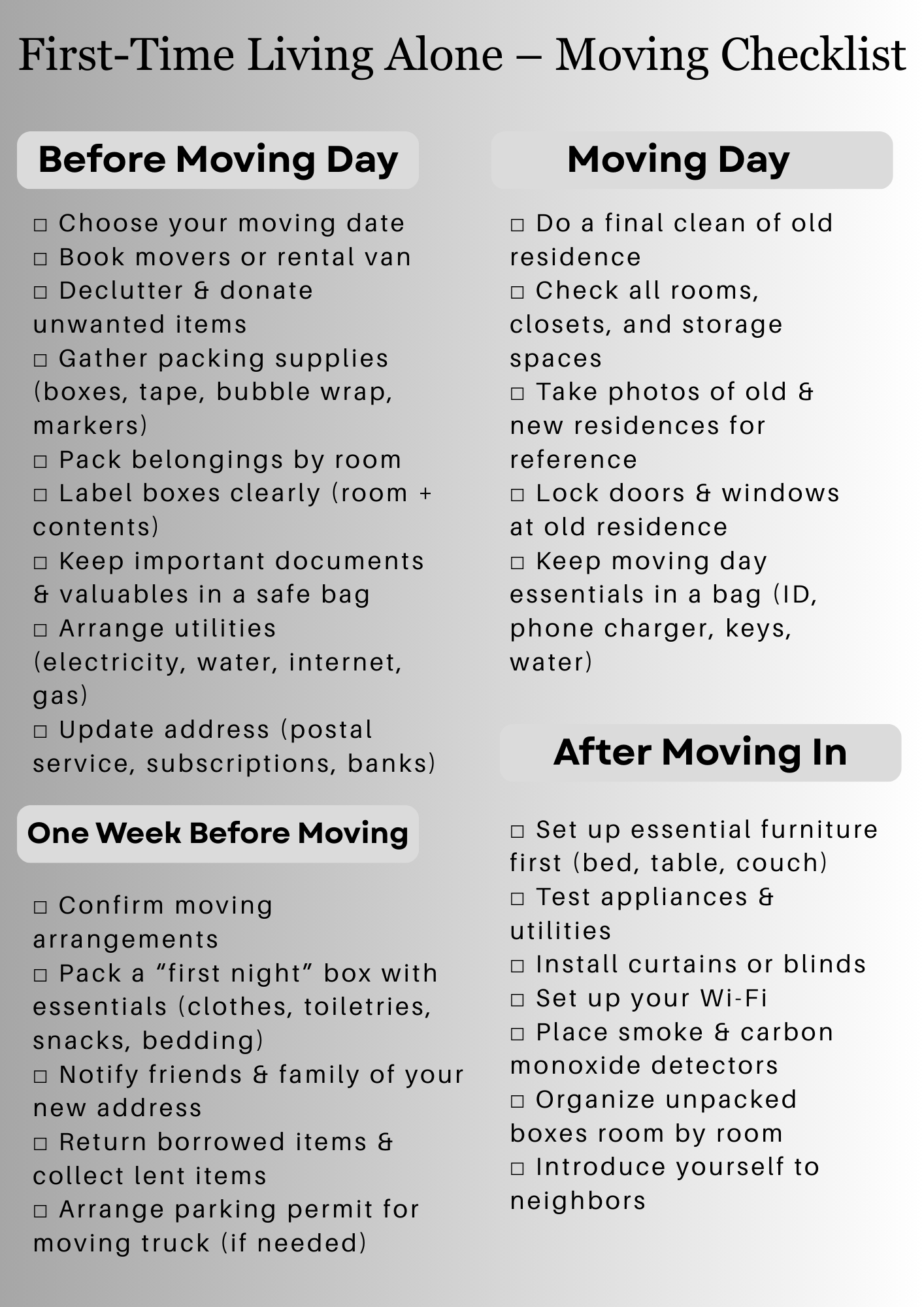 where to start when moving out for the first time - living alone ...