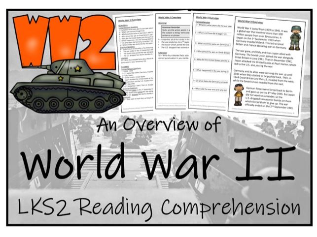 LKS2 History - World War II Reading Comprehension Activity | Teaching ...