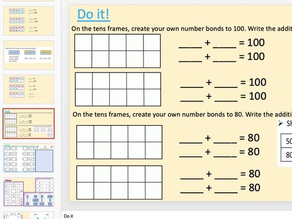Year 2 Number bonds / facts to 100 and 20 powerpoint activities ...