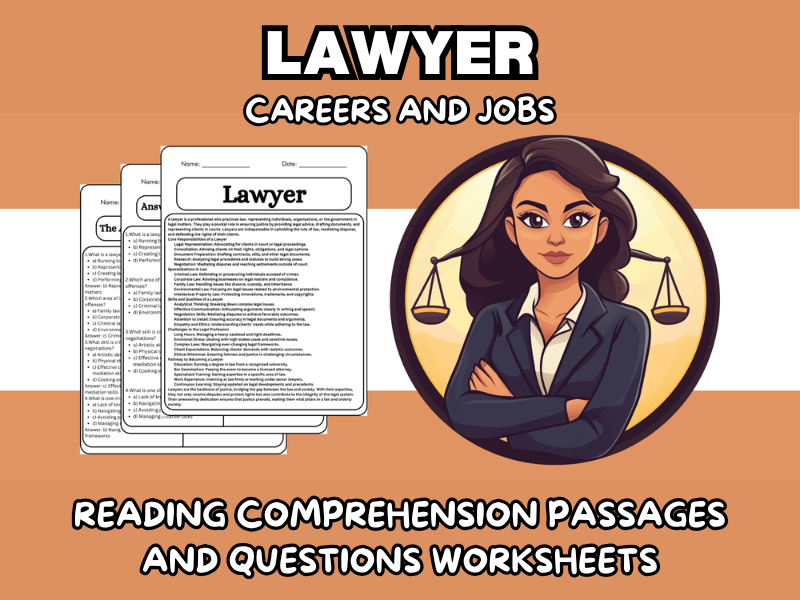 Lawyer - Careers and Jobs Reading Comprehension Passages & Questions ...