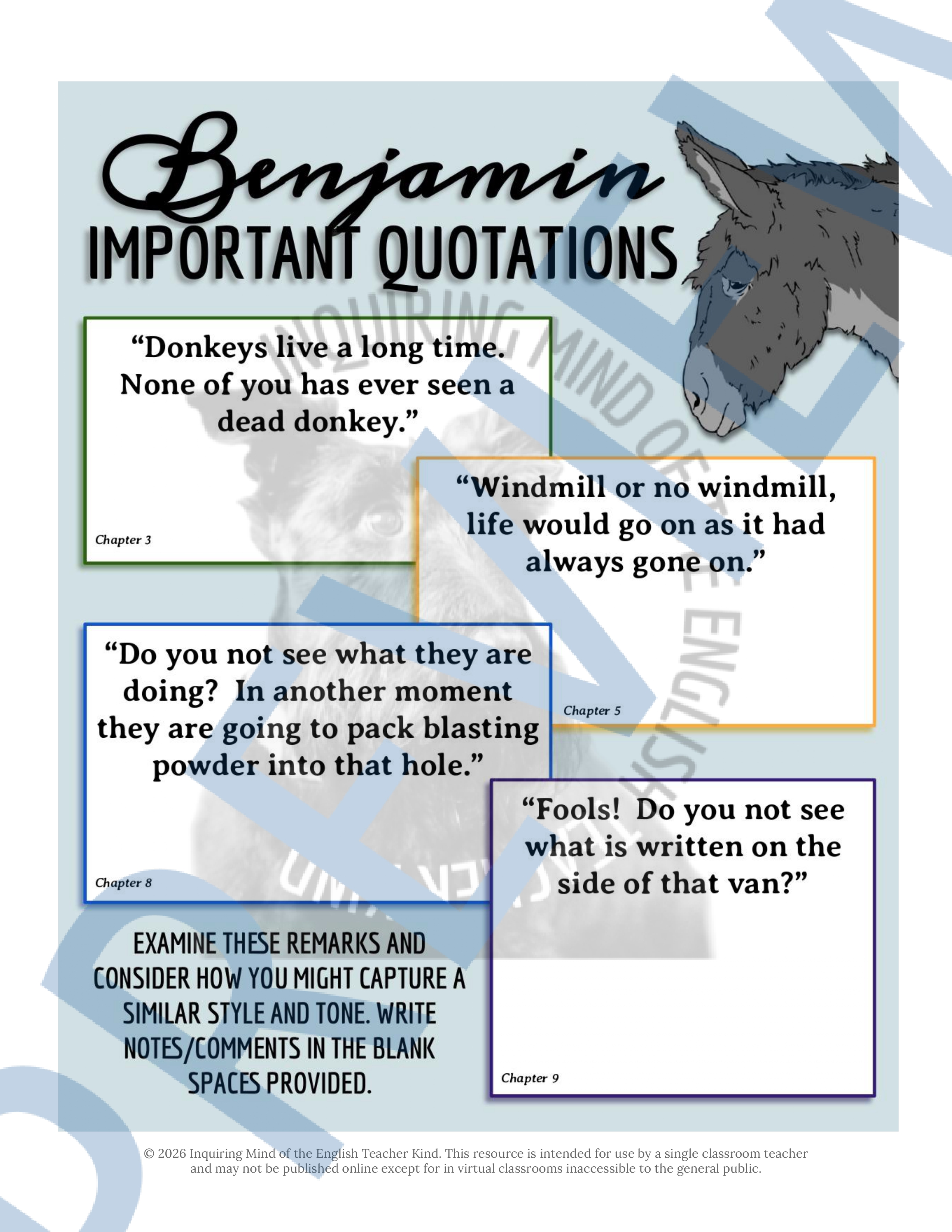 Animal Farm Creative Journal Writing Project | Character Analysis ...
