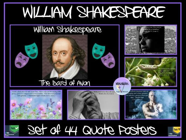 William Shakespeare Quotes Posters by Krazikas | Teaching Resources