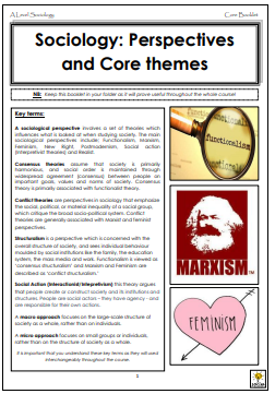 AQA A level Sociology - Introduction to Sociological Perspectives ...