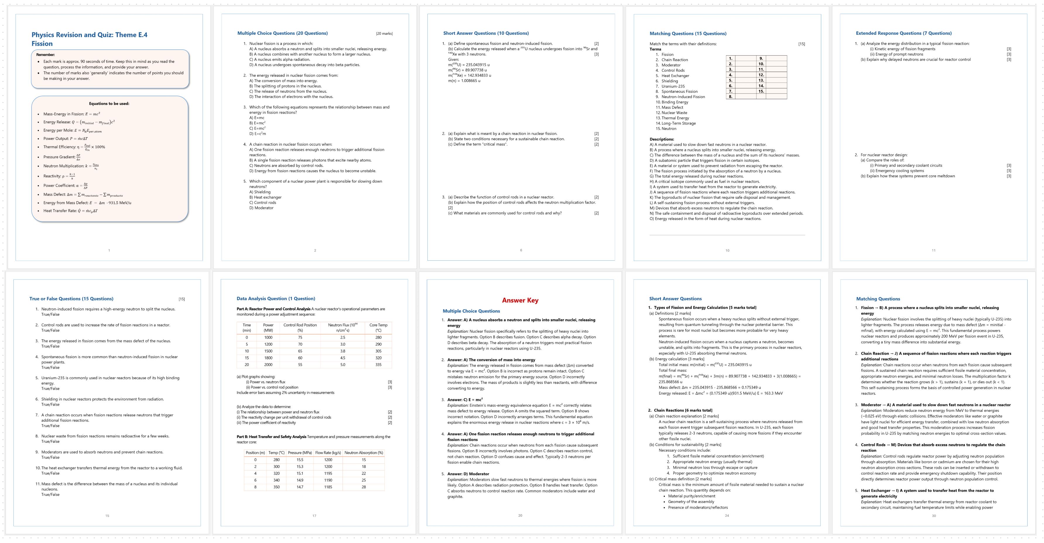 IB DP Physics: E.4 Fission – Quiz & Revision Worksheets (2026 ...