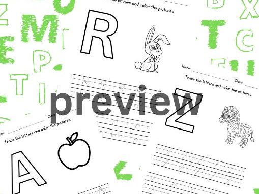 Trace and Color the Alphabet – A to Z | Teaching Resources