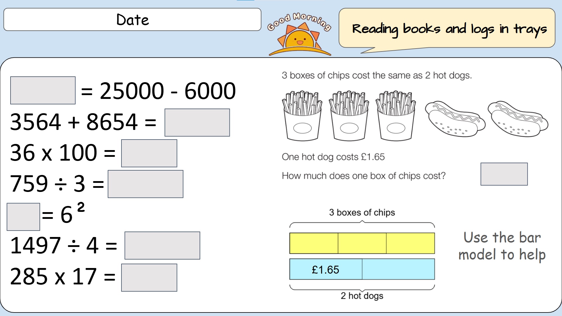 Year 5 Morning Maths - Registration tasks (5 weeks worth - 26 slides ...