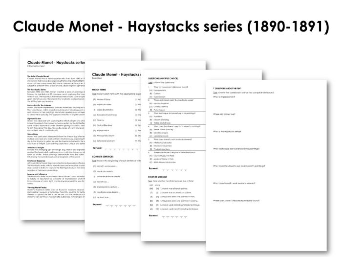 Claude Monet - Haystacks series (1890-1891) | Teaching Resources
