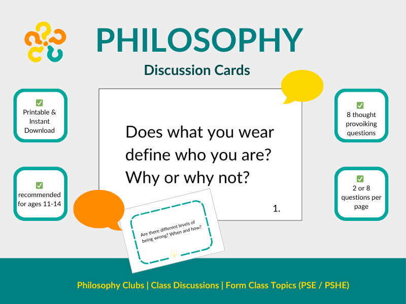 Critical Thinking Discussion Cards for Philosophy Clubs & Classroom ...