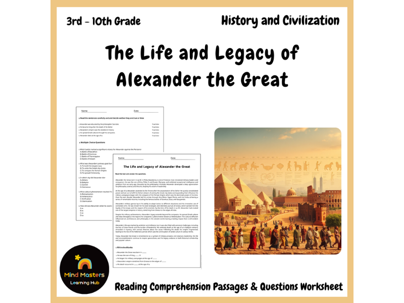 The Life and Legacy of Alexander the Great Reading Comprehension ...