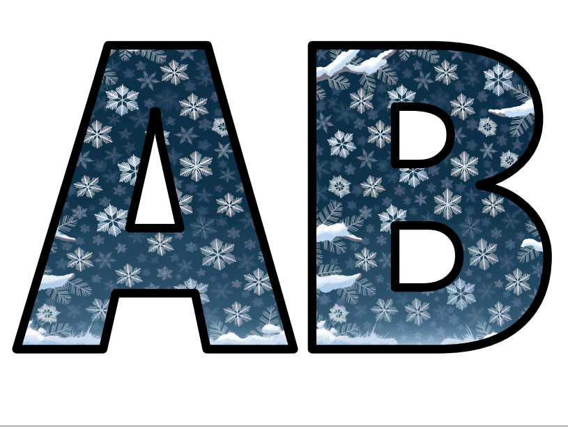 Frosty Snowflakes Ice Icy Frost Snow Lettering Set Instant Display ...