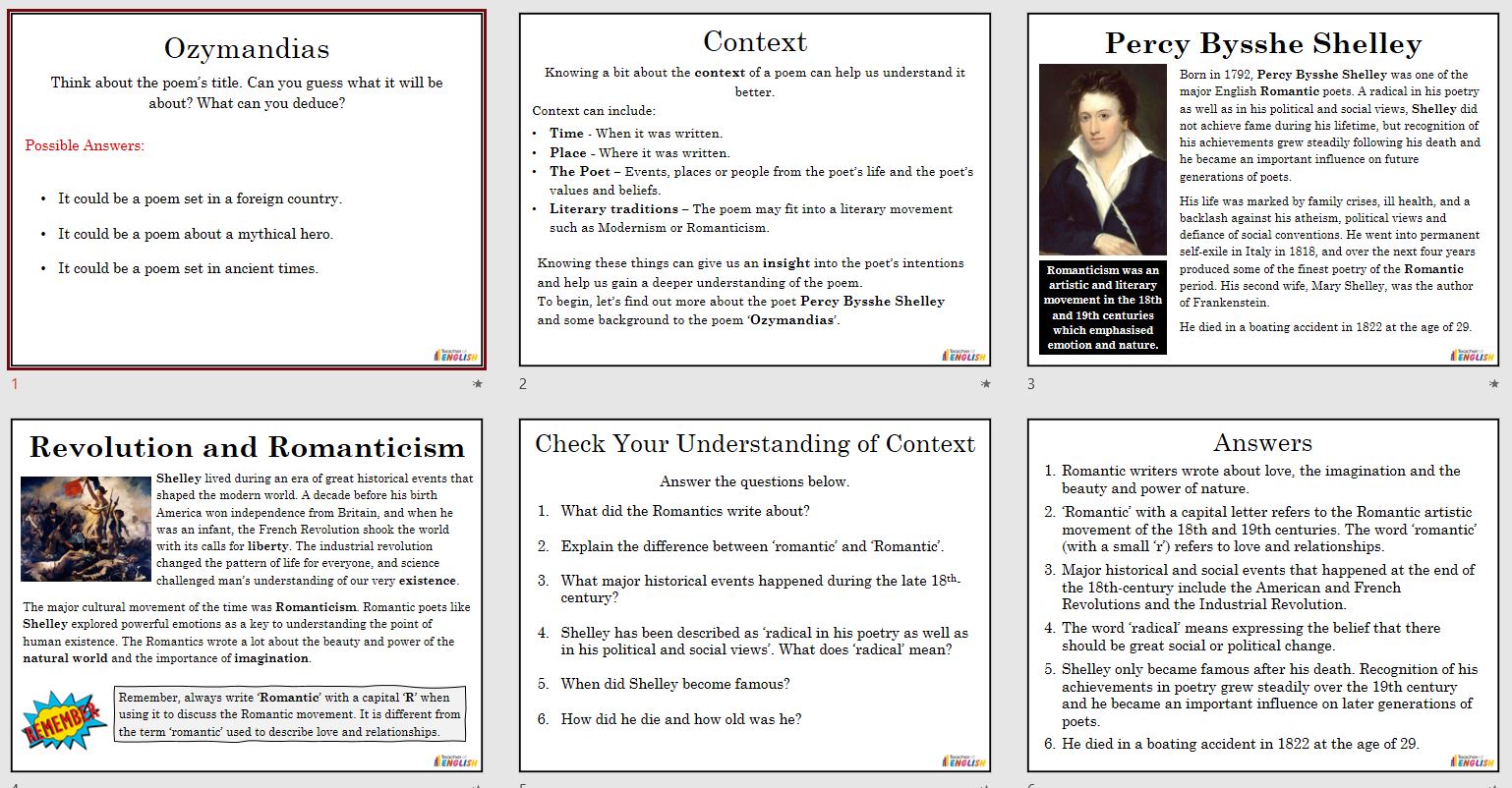 Ozymandias - WJEC/Eduqas | Teaching Resources