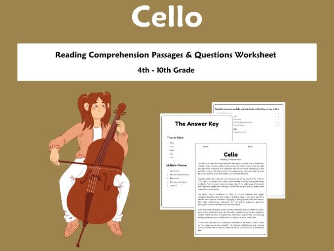 Cello: Reading Comprehension Passages & Questions Worksheets | Teaching ...