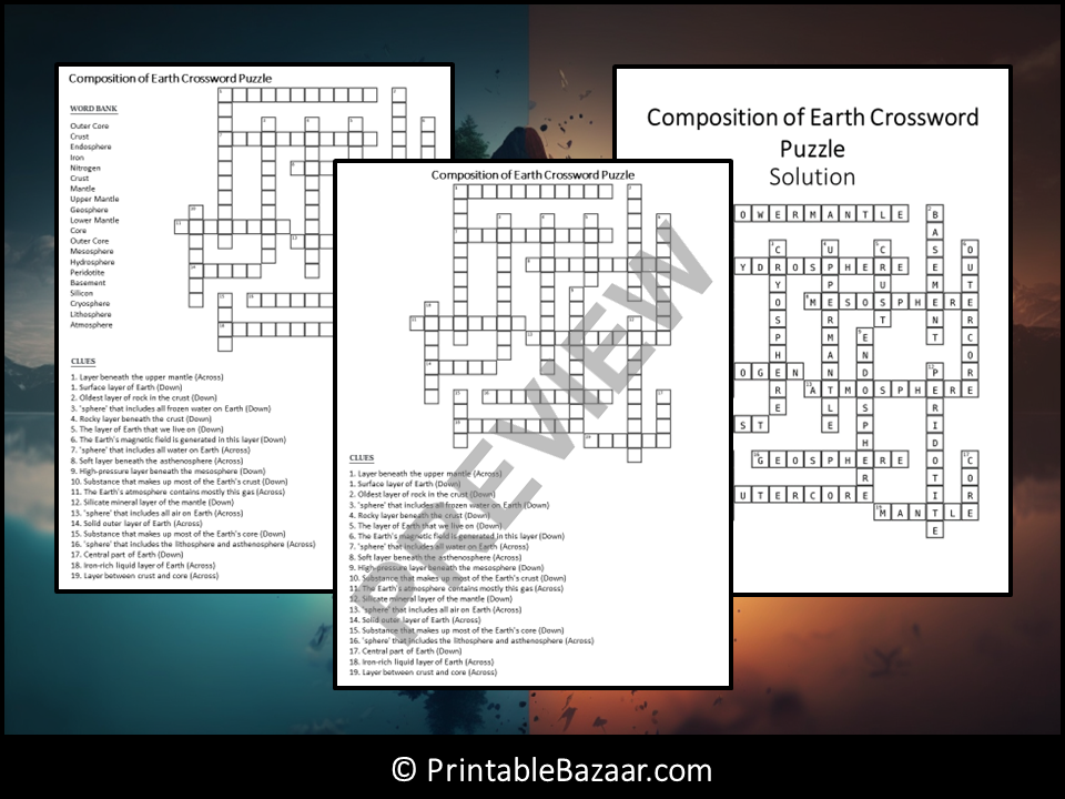 History Of Earth Crossword Puzzle at Phyllis Fetter blog