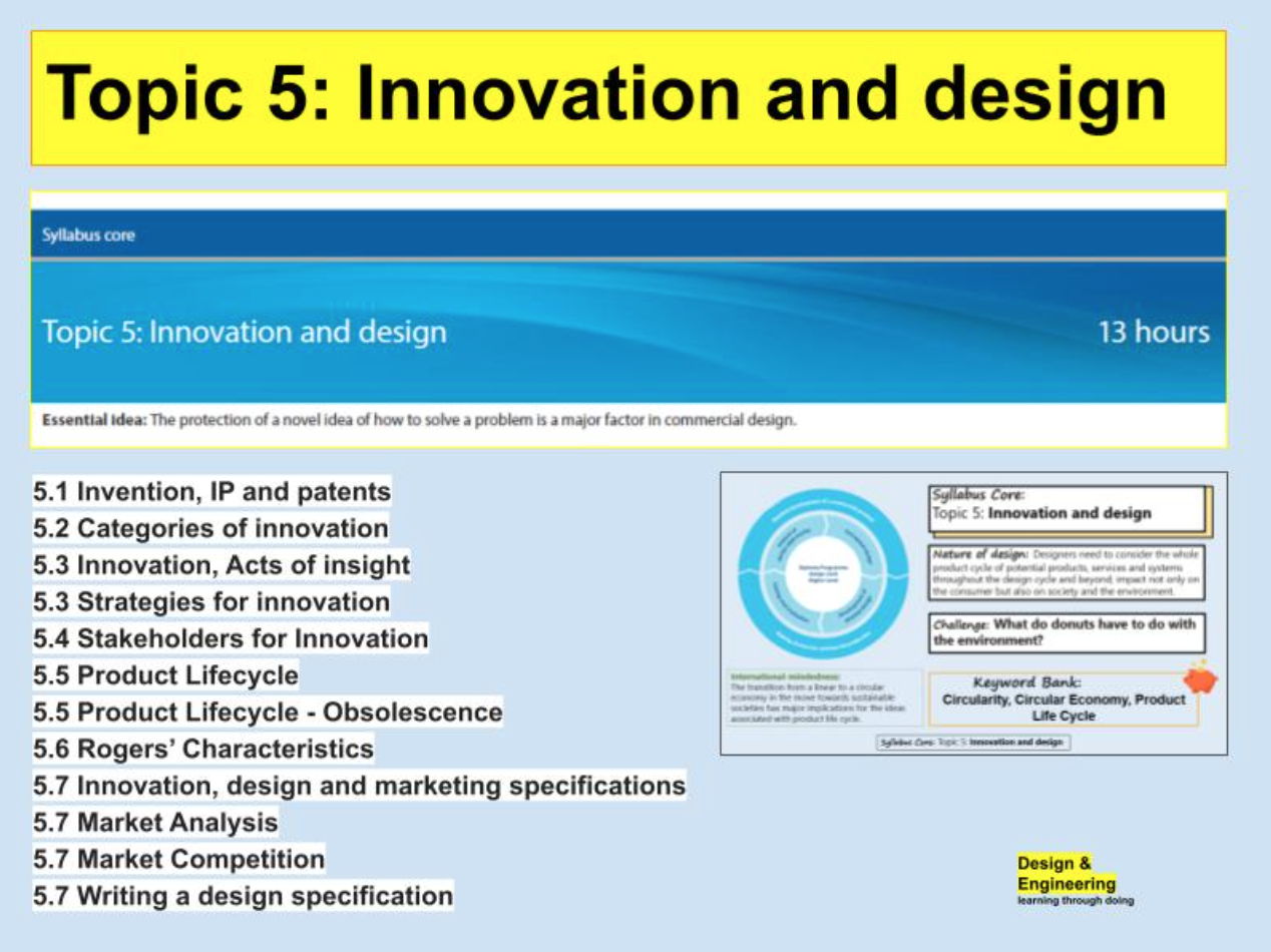 Secondary design, engineering and technology resources